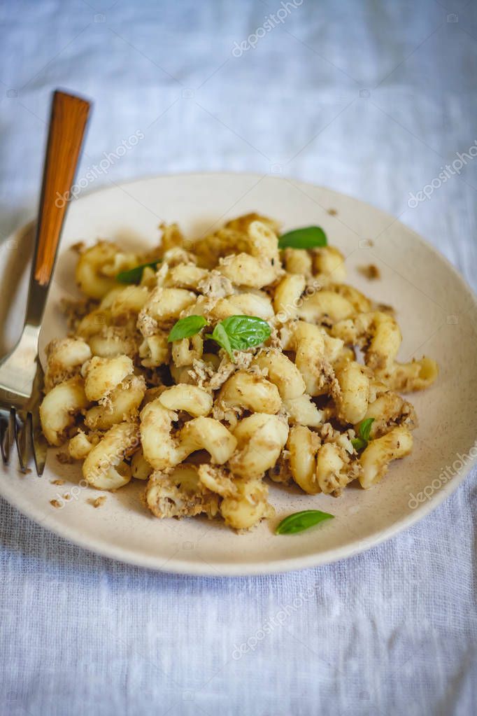 plato tradicional soviético de pasta rusa, vermicelli, pasta marina ...