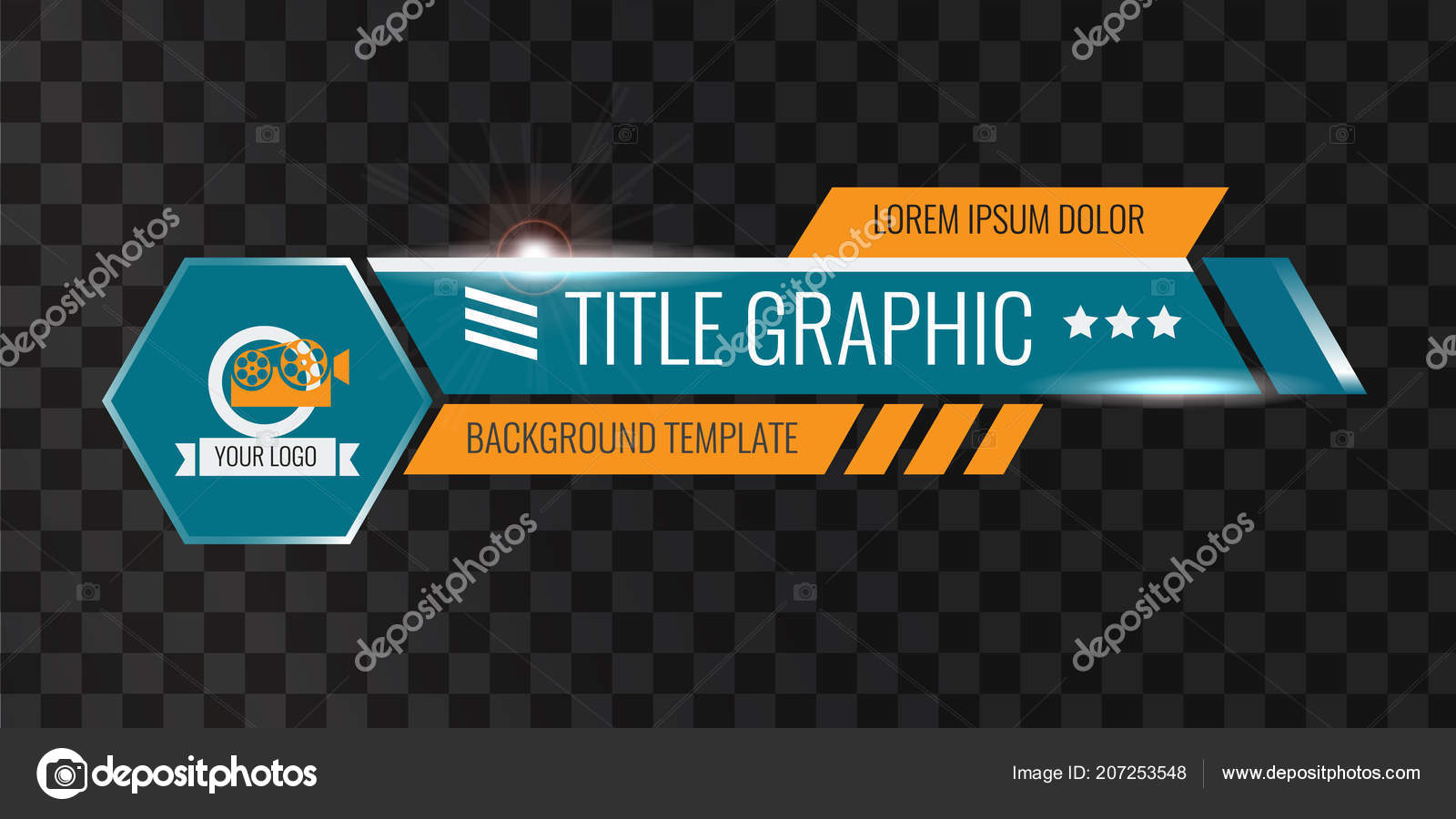 Video headline title or lower third template. Unique banner design for ...