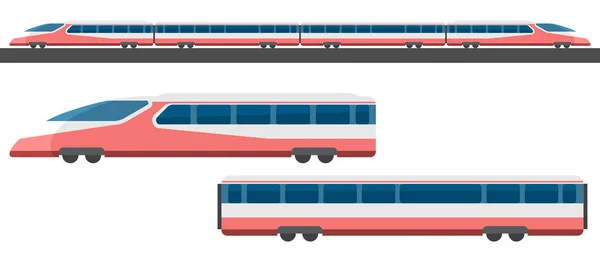 Passenger express train with side view. Vector illustration. Stock ...