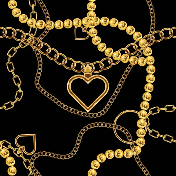 Cute gold chain texture seamless. Flat and solid color vector ...