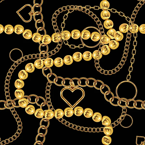 Cute gold chain texture seamless. Flat and solid color vector ...