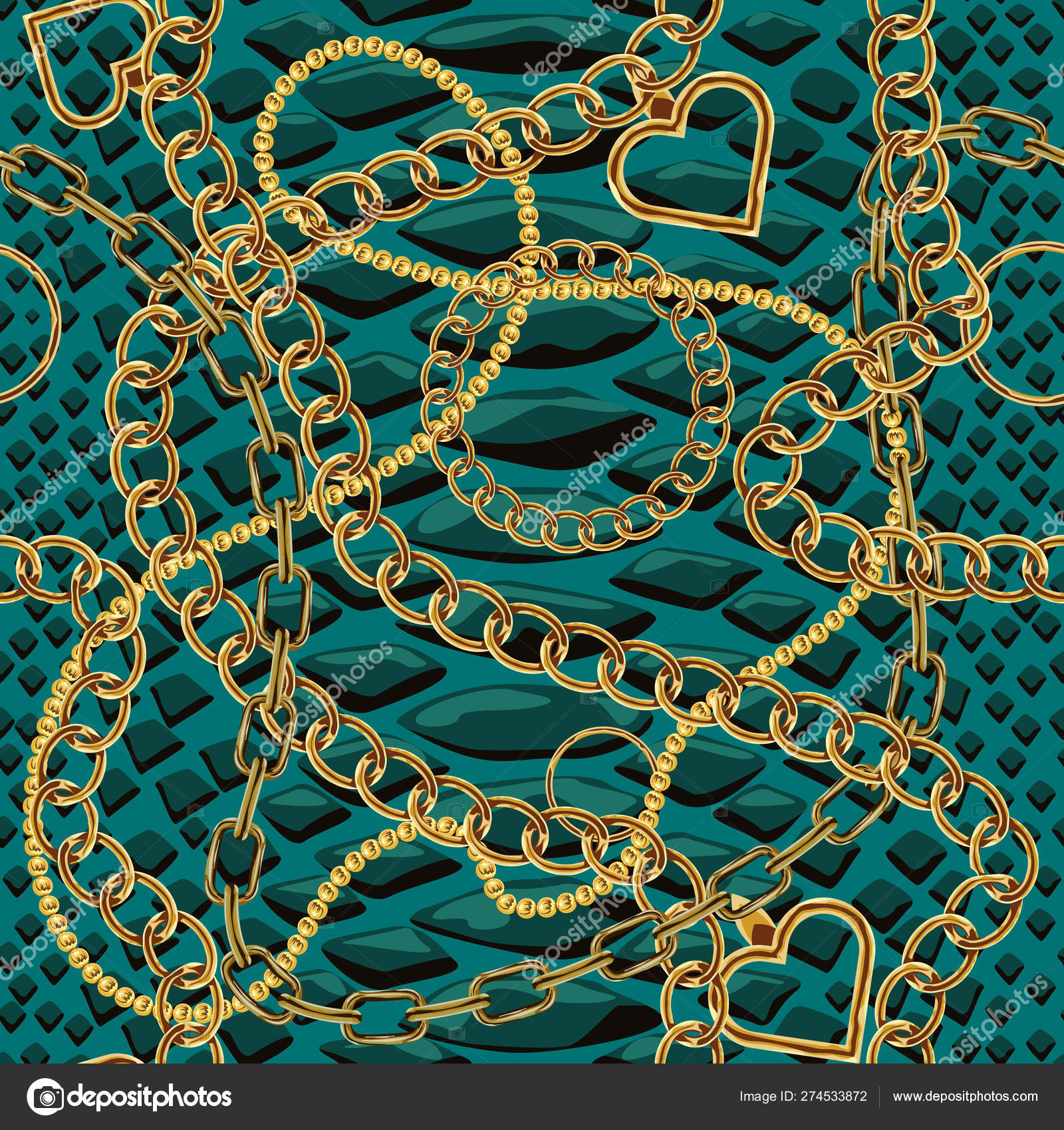 Cute chain texture seamless with snake skin pattern. Flat and solid ...