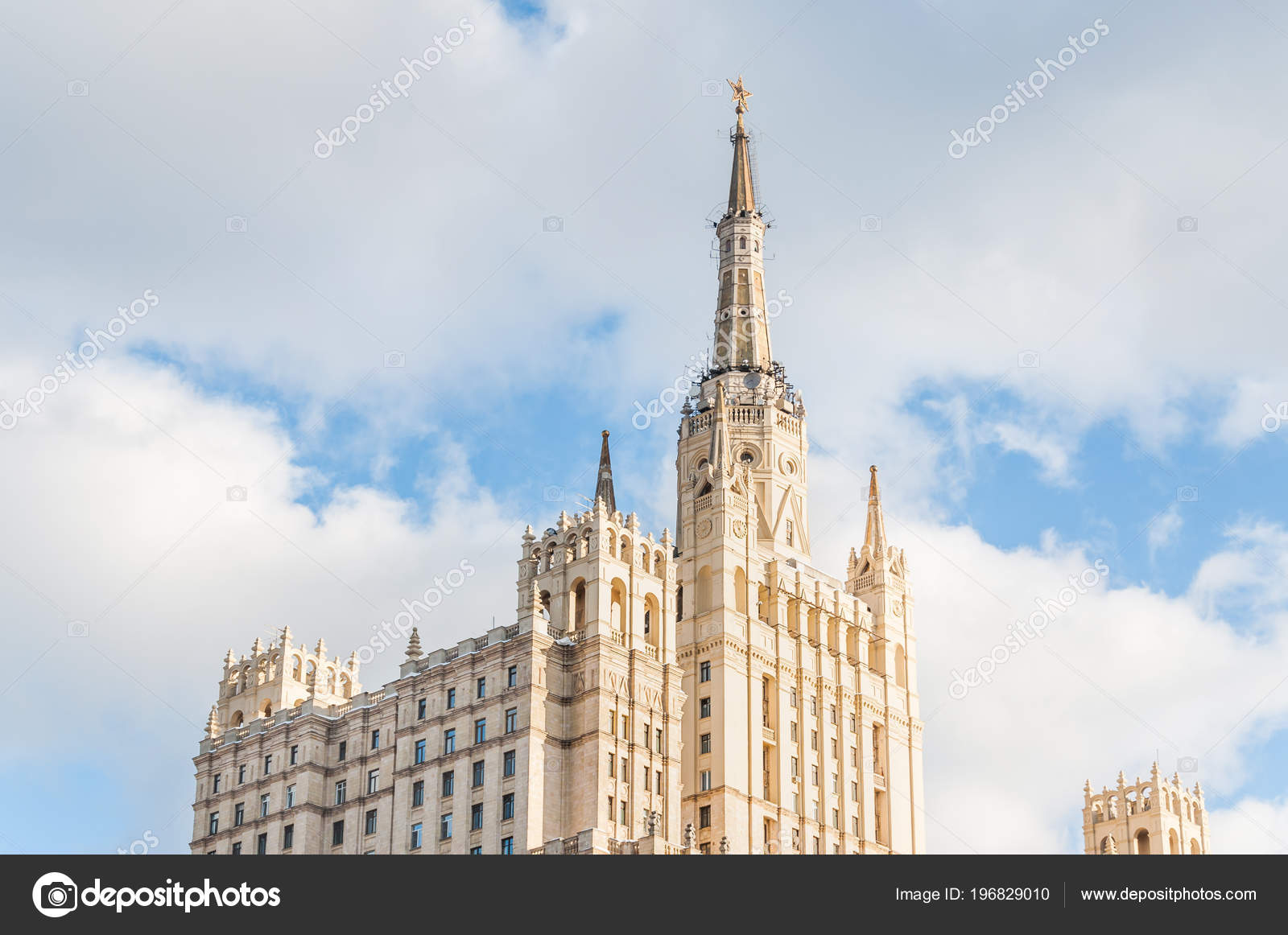 Stalin's Skyscraper Kudrinskaya Square Moscow Russia Fragment – Stock ...