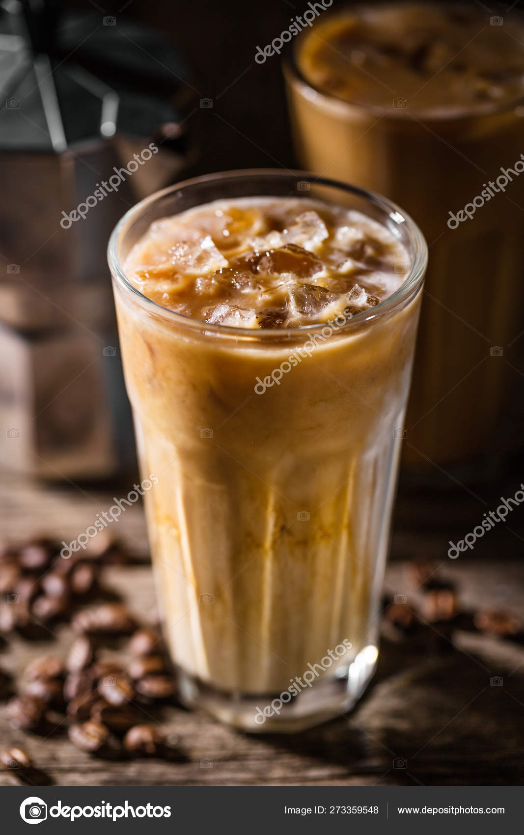 Cold coffee with ice and cream — Stock Photo © nerudol #273359548