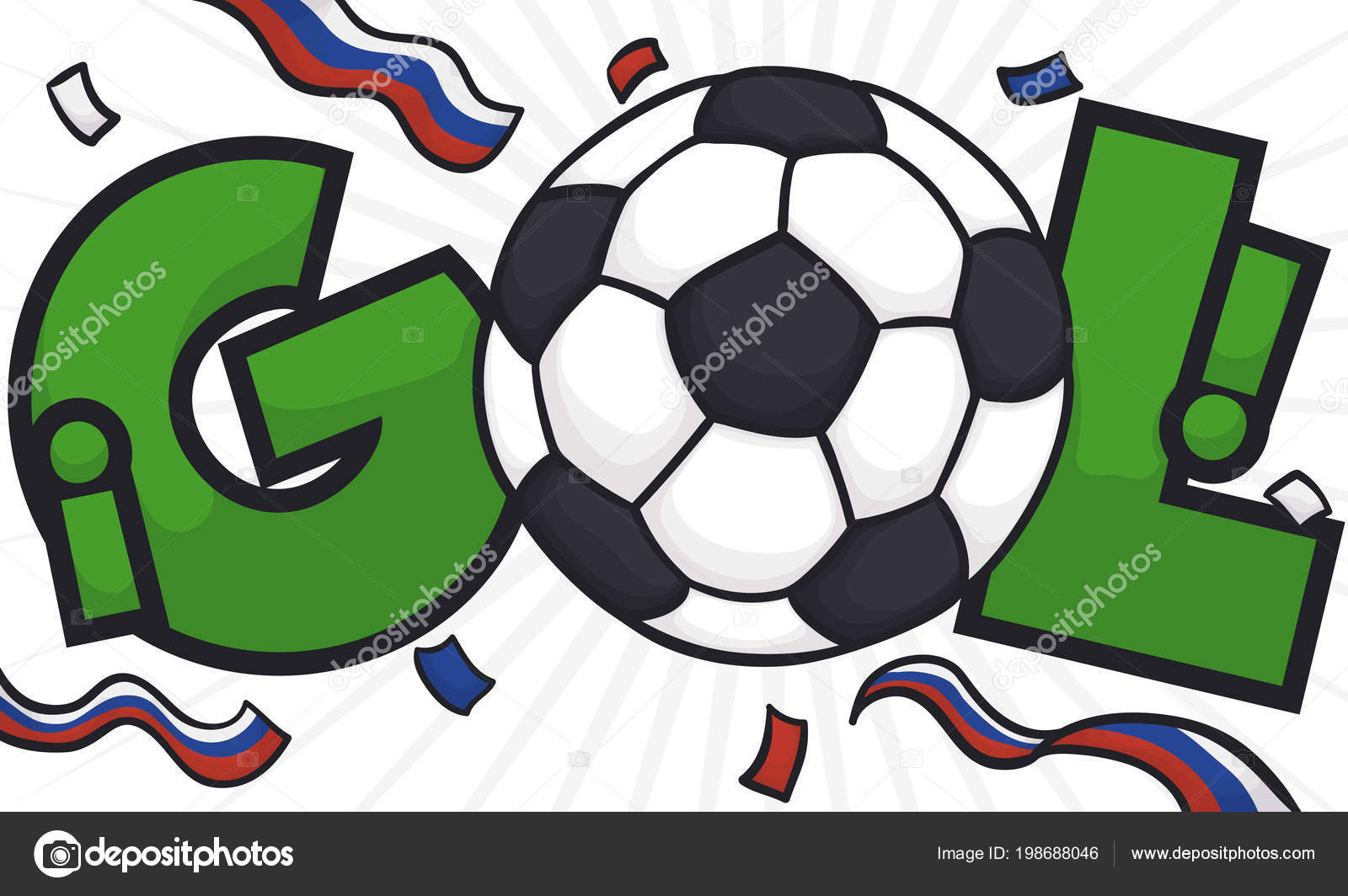 Festive Goal Celebration Written Spanish Confetti Streamers Russian ...