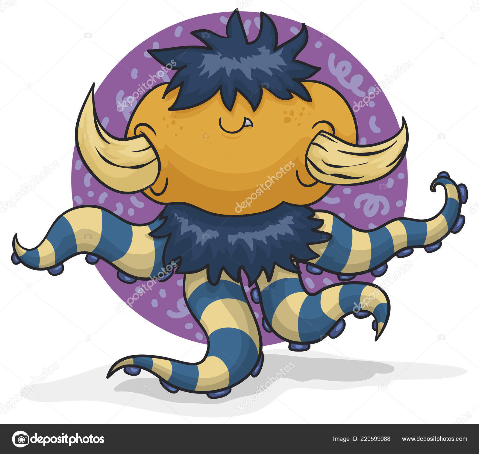 Lazy Mutant Octopus Kid Dancing Its Tentacles Smiling Also Giant Stock ...