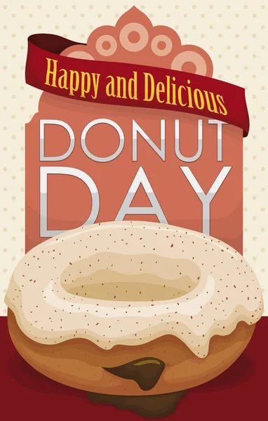 Tasty Doughnut with a Bite due Donut Day Celebration, Vector ...