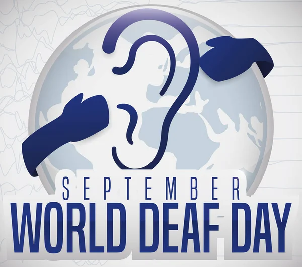 Deafness Symbol, Hearing Aid and Calendar for Deaf's Week, Vector ...