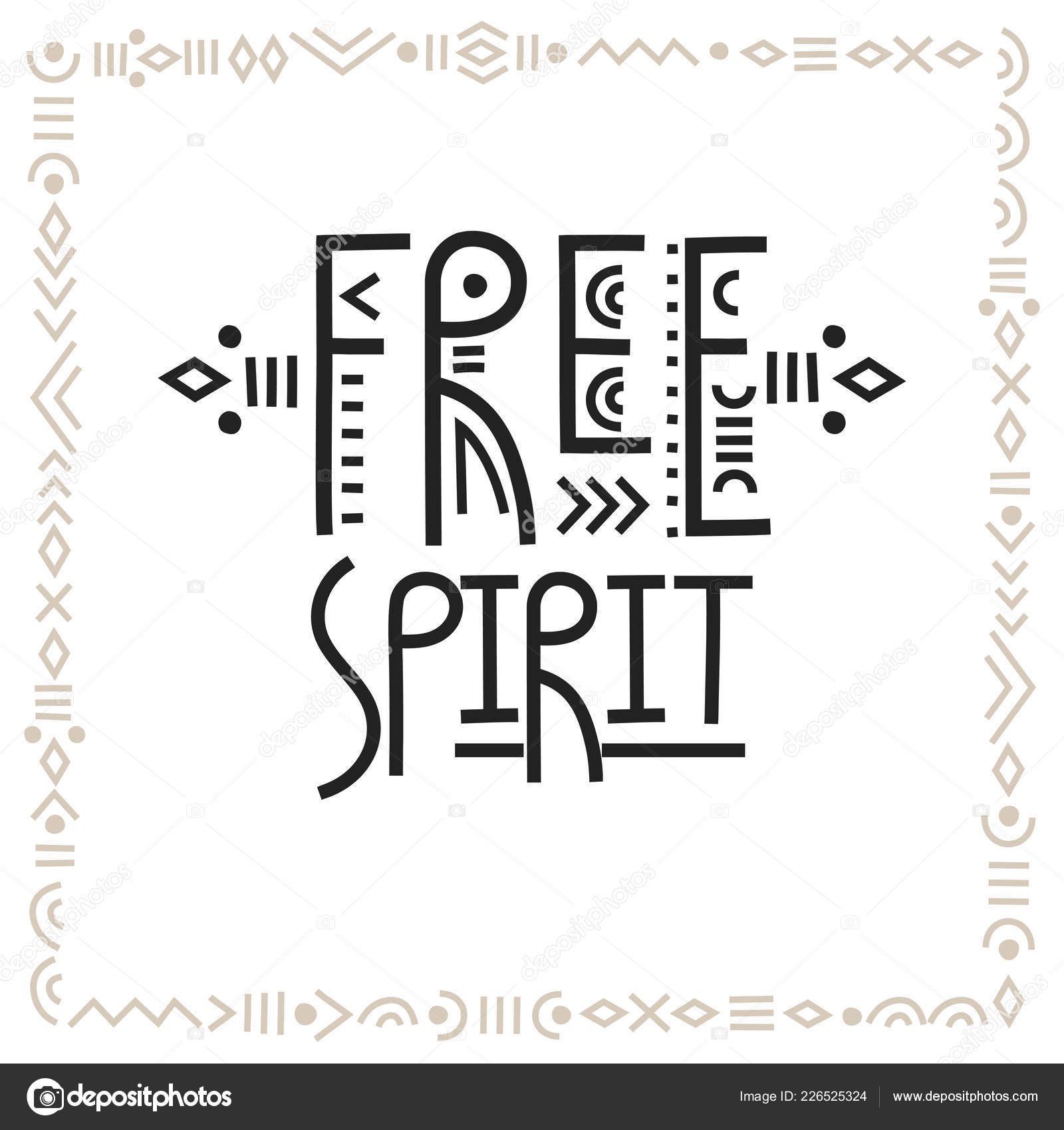 Vector lettering poster Free Spirit. Stock Vector by ©struvictory 226525324