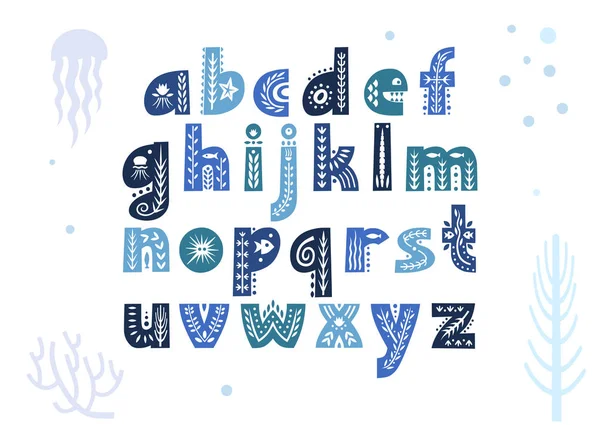 Alphabet sea cartoon imágenes de stock de arte vectorial | Depositphotos