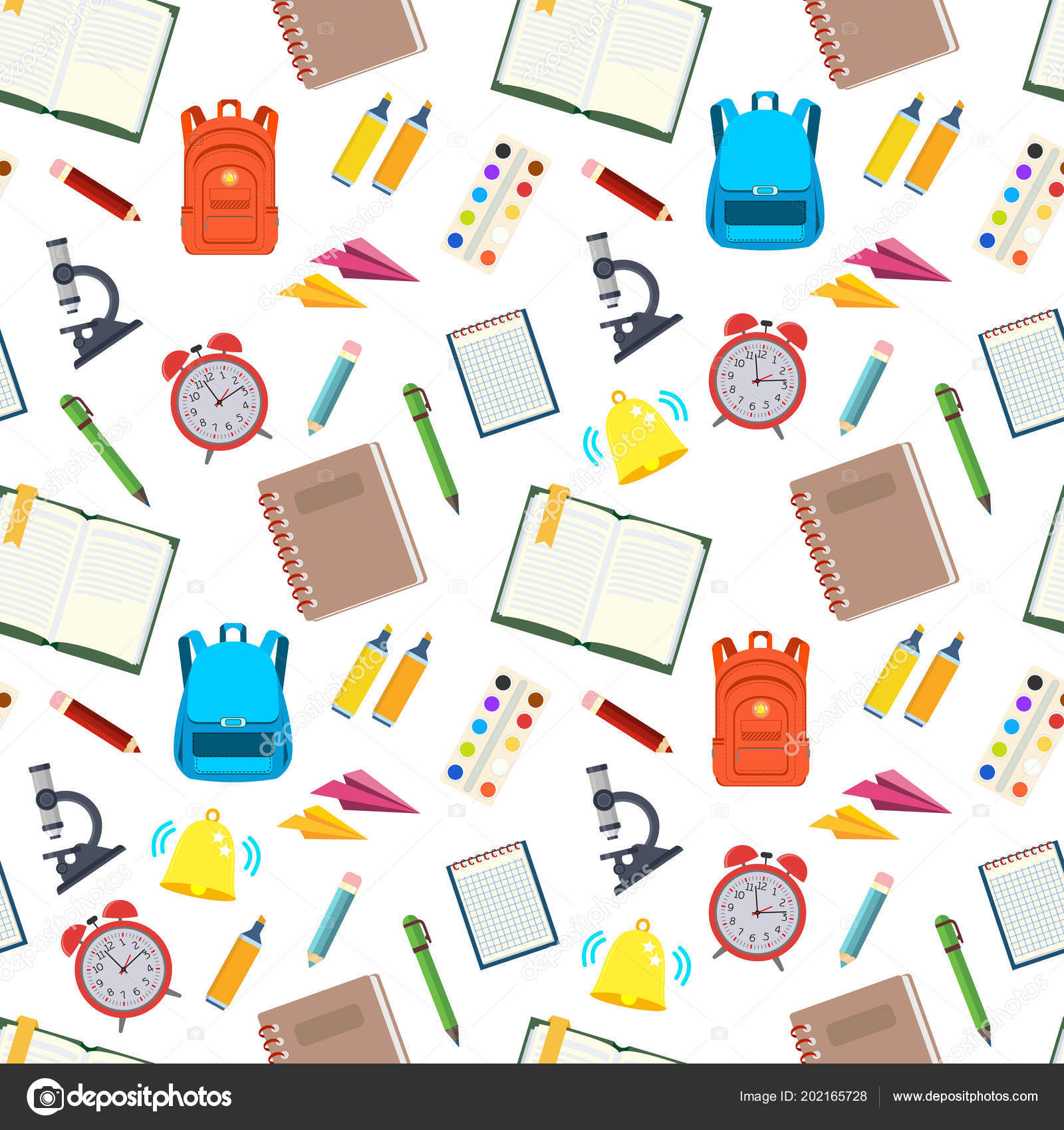 School Lesson Seamless Background Stock Vector Illustration ⬇ Vector ...