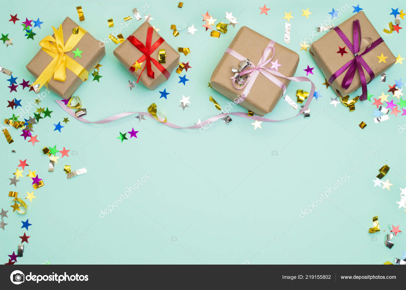 Happy birthday and gift box on color background Stock Photo by ...