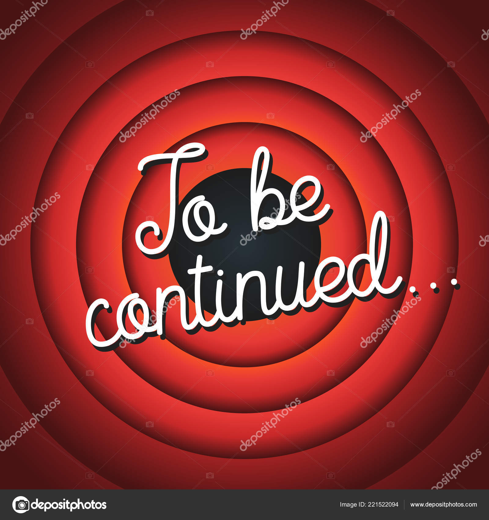 Continued Typography Old Movie Screen Vector Illustration Stock Vector ...