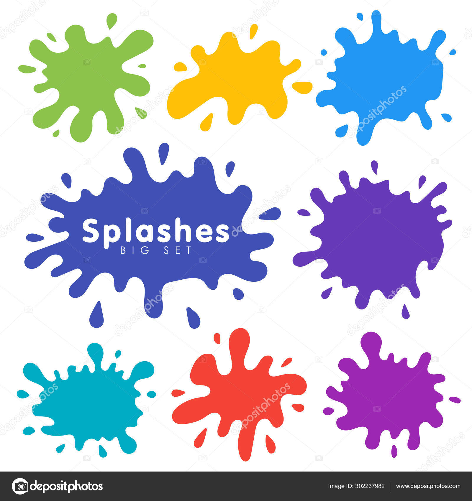 Vector set of colored blots on the white background Stock Vector Image ...