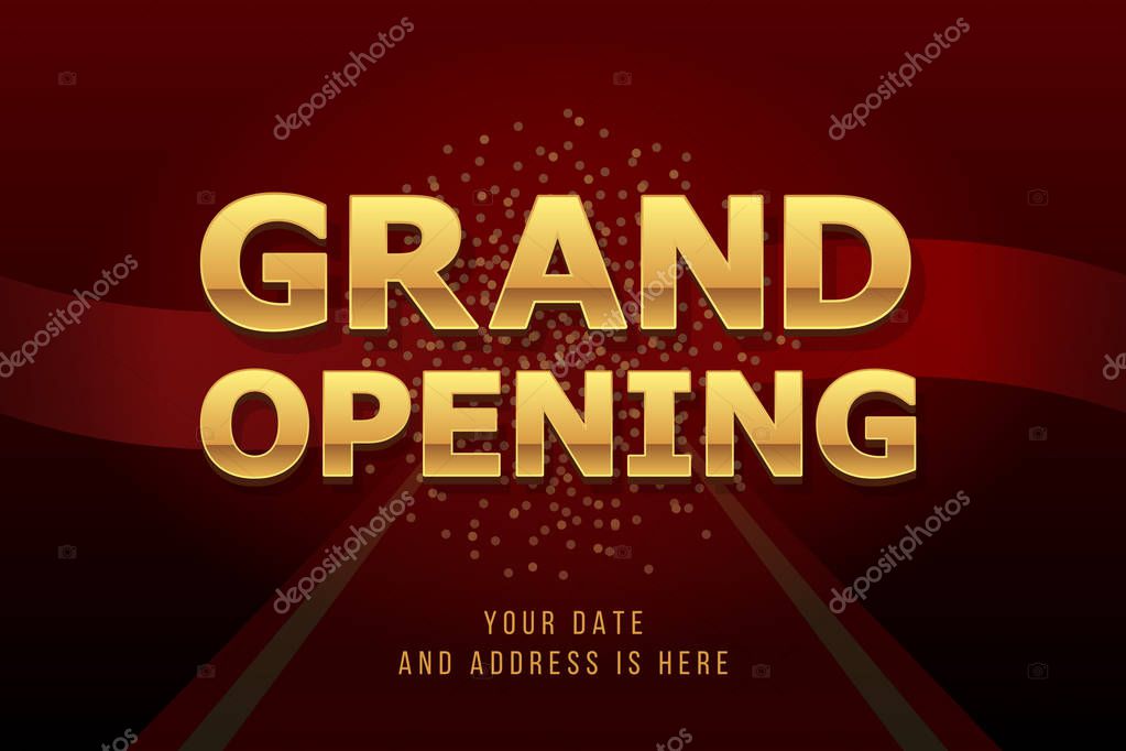 Gran concepto de invitación de apertura. Diseño de lujo. Letras de ...