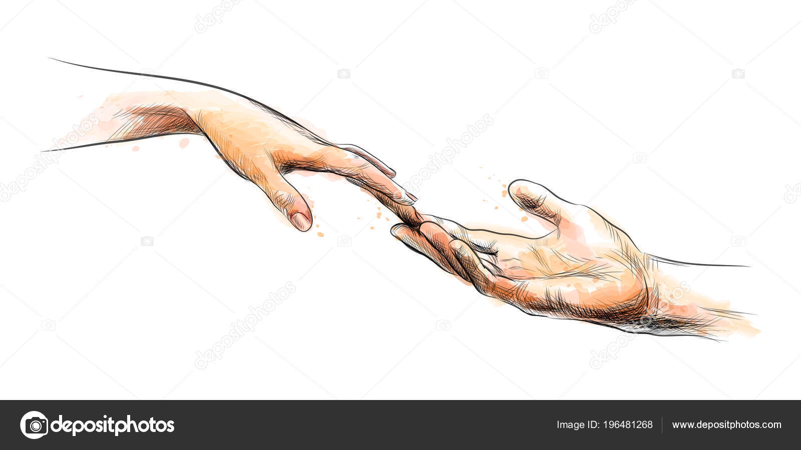 Colored sketch touching hands Stock Vector Image by ©kapona #196481268