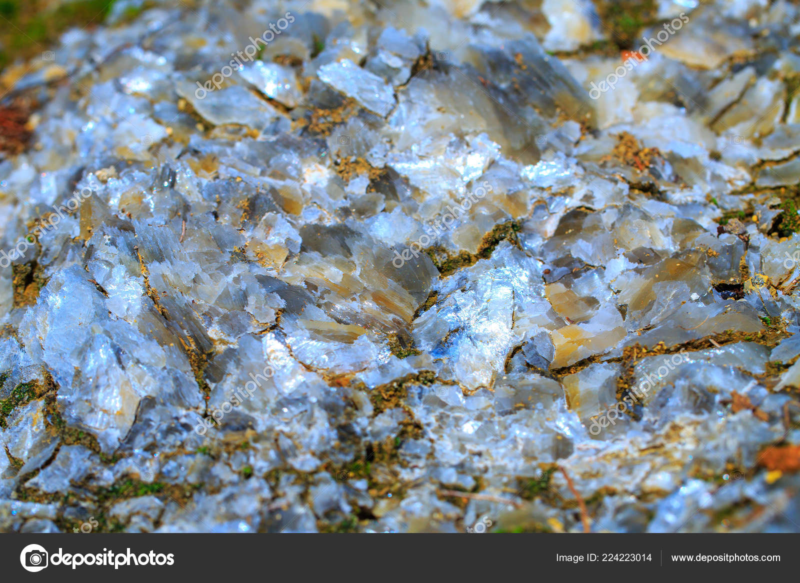 Mica Sheets Quartz Silicate Minerals Bare Geological Rock Soft Sludge ...