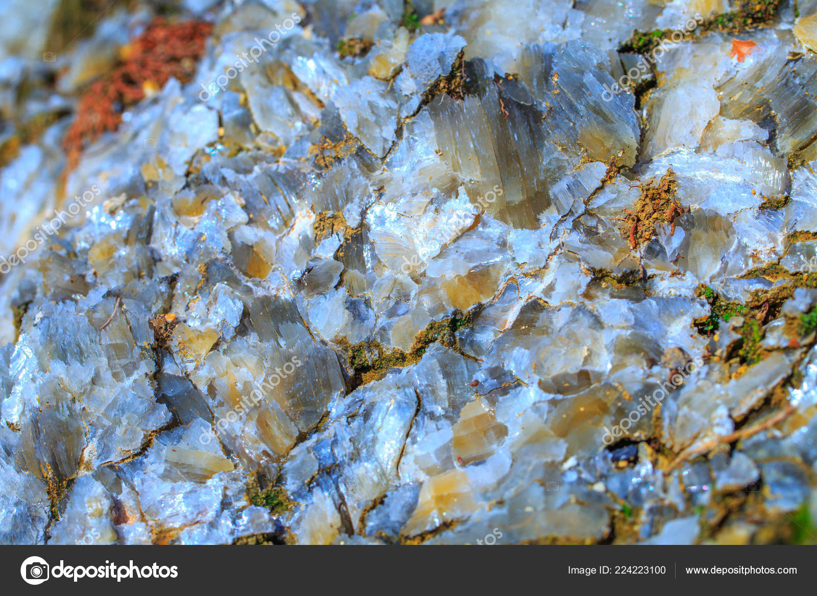 Mica Sheets Quartz Silicate Minerals Bare Geological Rock Soft Sludge ...