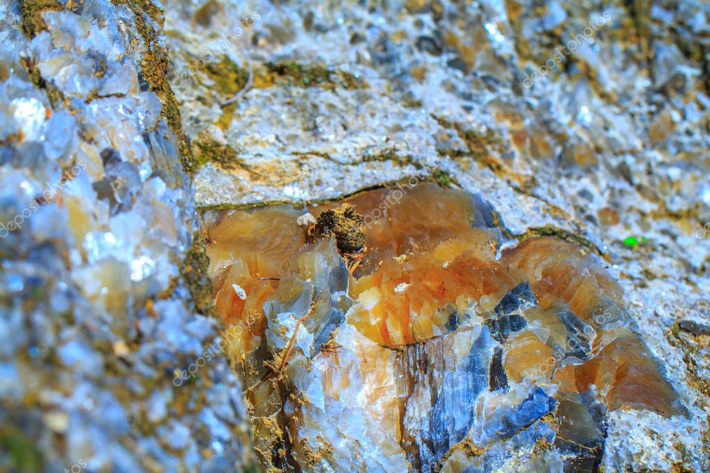 Las láminas de mica y los minerales de silicato de cuarzo. Roca ...