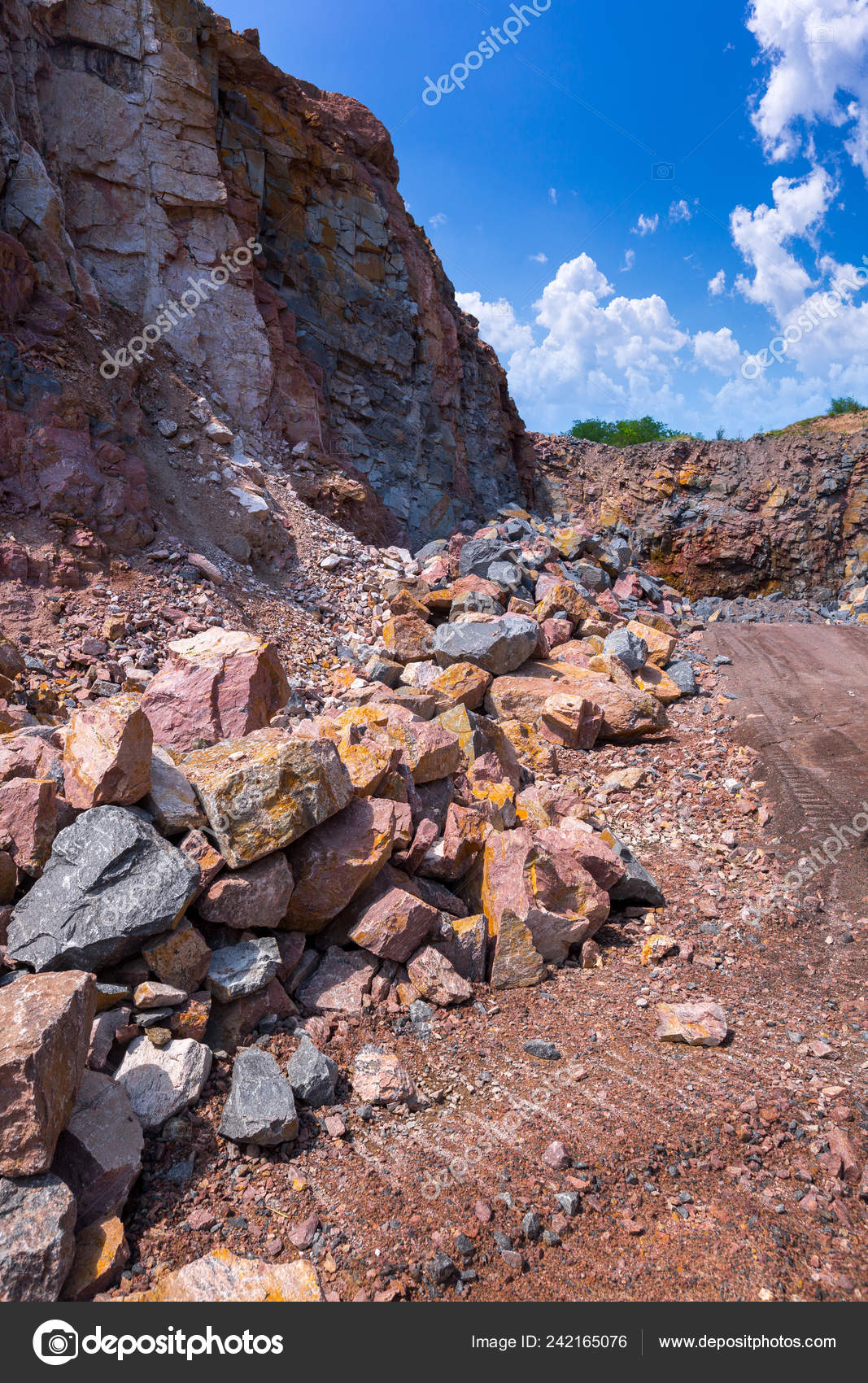 Spectacular View Quarry Open Pit Mining Granite Stone Process ...