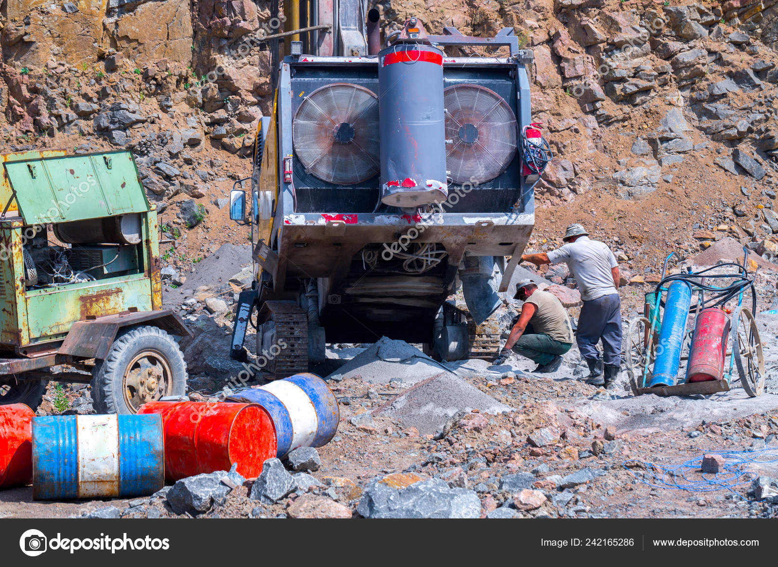 Deep Surface Drill Rig Quarry Open Pit Mining Granite Stone – Stock ...