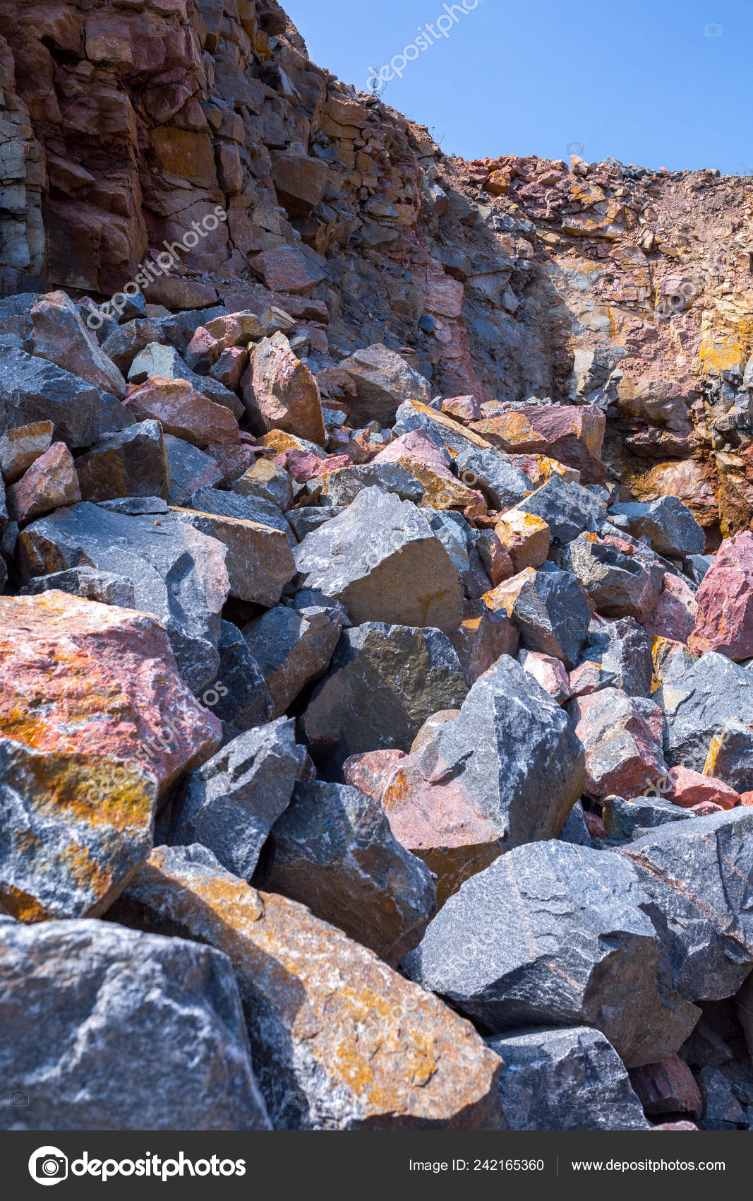 Spectacular View Quarry Open Pit Mining Granite Stone Process ...