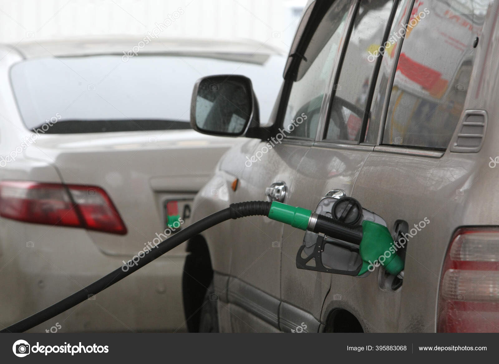 Hand Holding Fuel Nozzle Add Gas Car Refueling Petrol Station — Stock ...