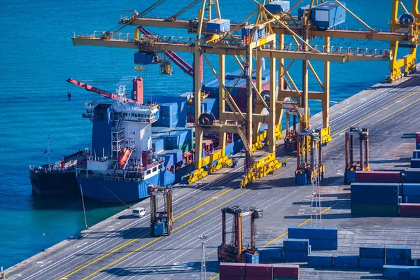 loading, unloading on seagoing craft containers crane in the container ...