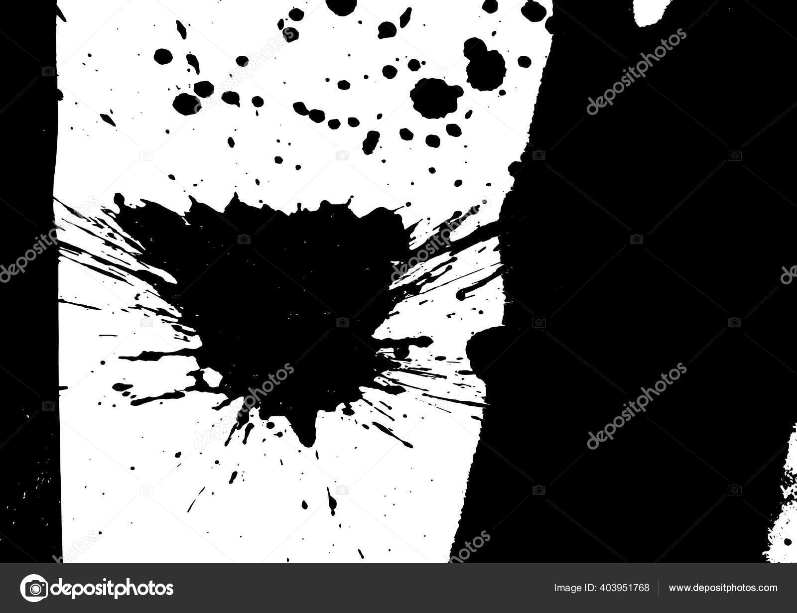 Vector Fondo Blanco Negro Con Salpicaduras Tinta Manchas Pinceladas ...