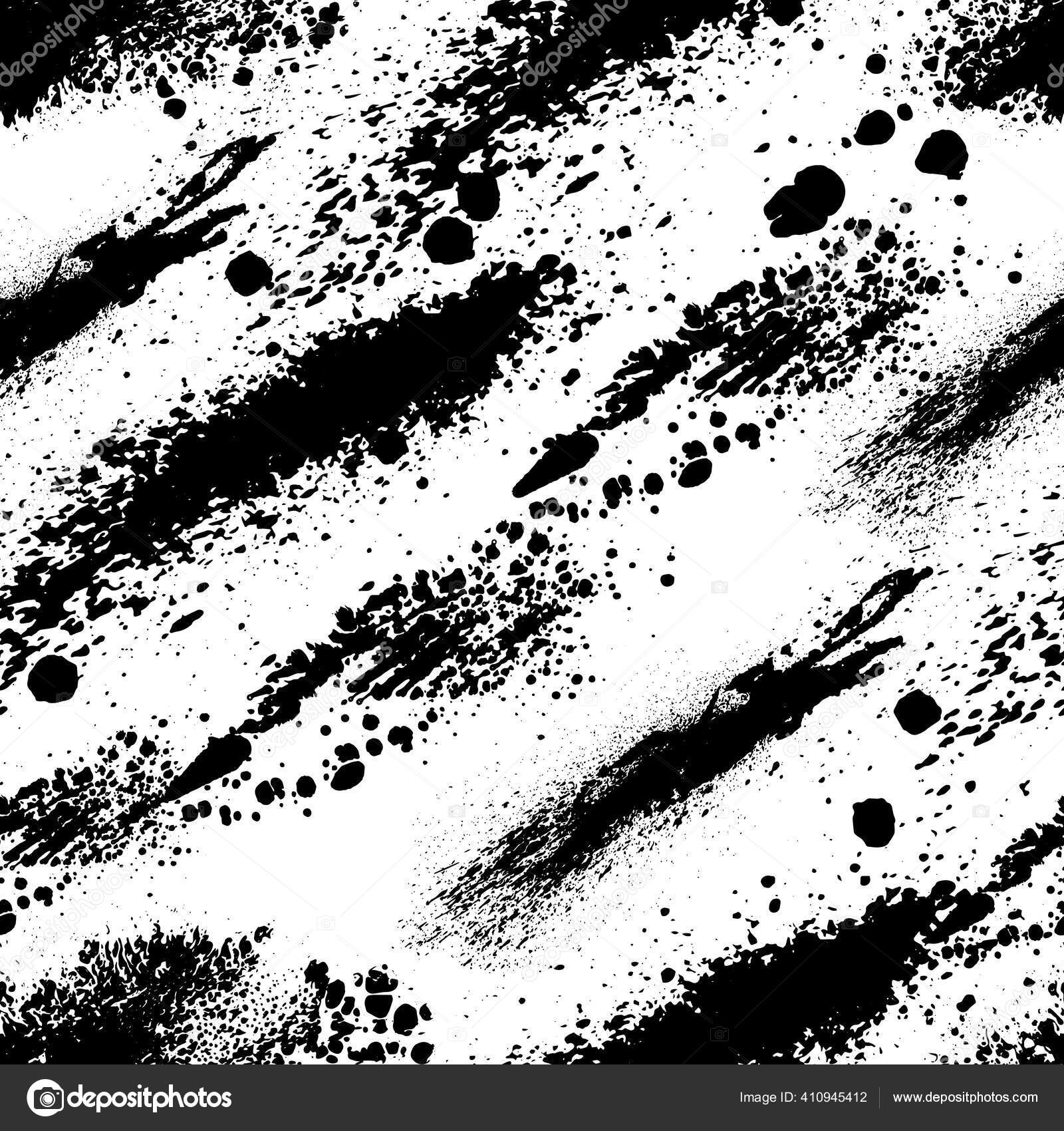 Vector Black White Seamless Pattern Ink Splash Blot Brush Stroke Stock ...