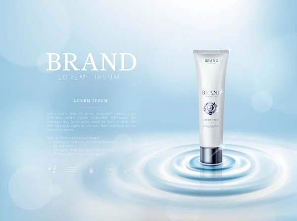 Moisturizing Rose Camellia Flower Cosmetic Skin Tube Ads Template ...