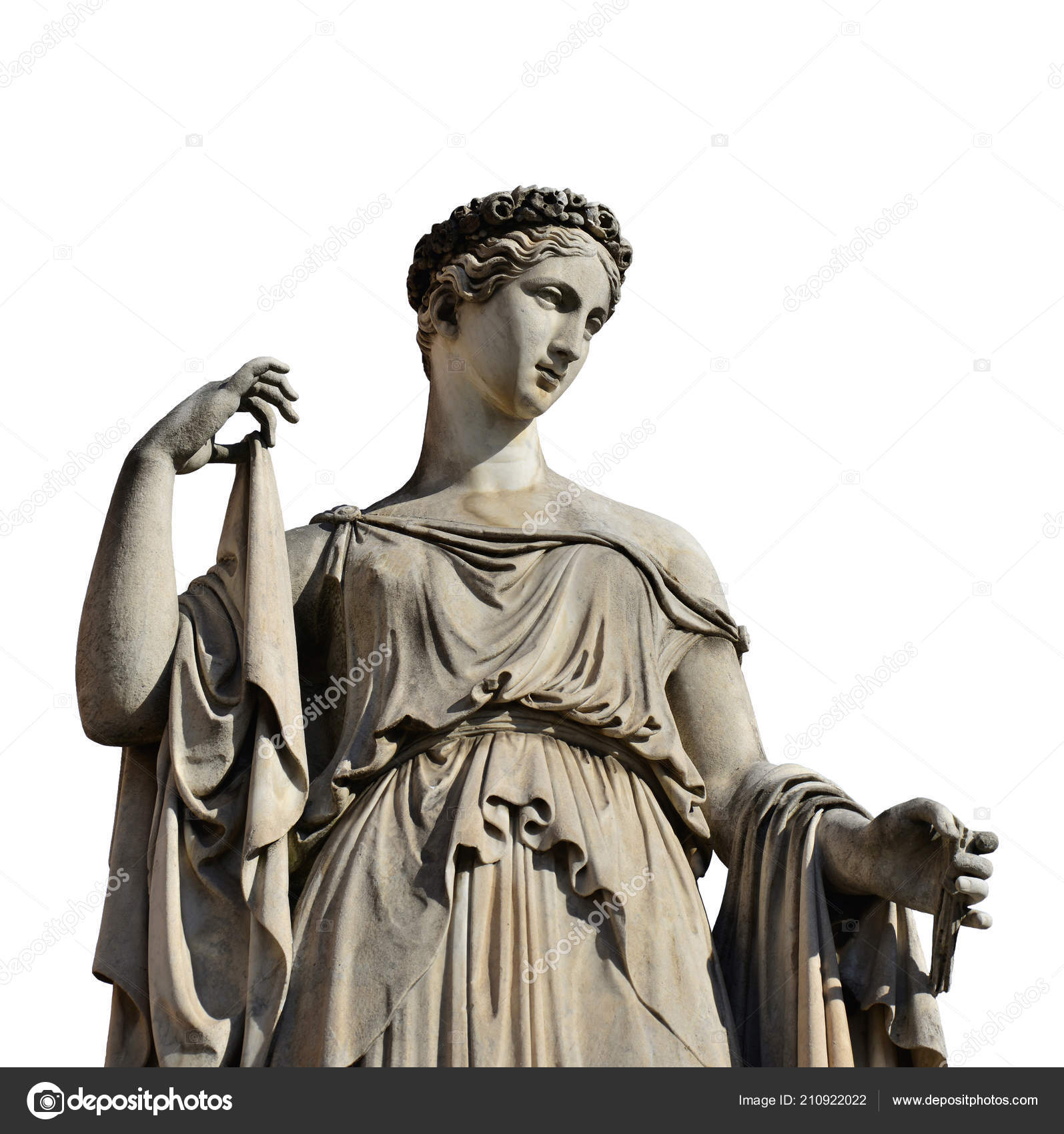 Ancient Roman Greek Goddess Marble Statue Isolated White Background ...