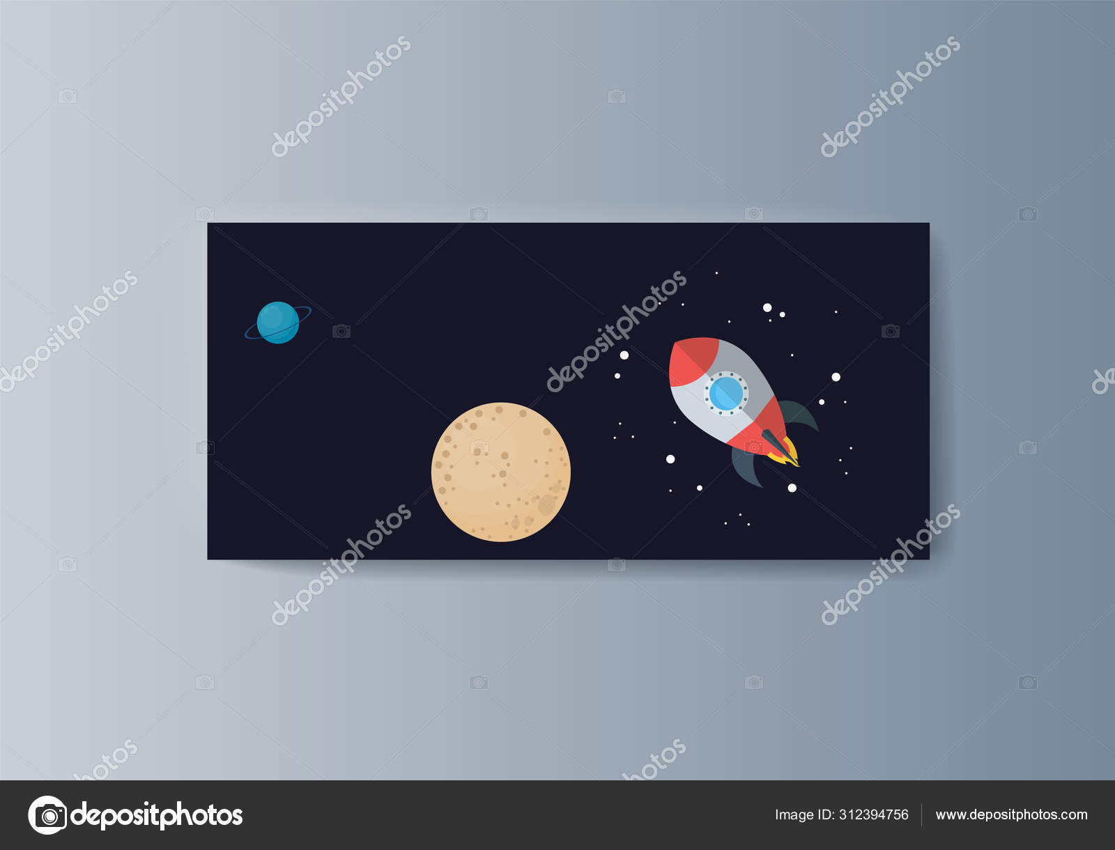 Space exploration and the trajectory of planets Stock Vector by ...