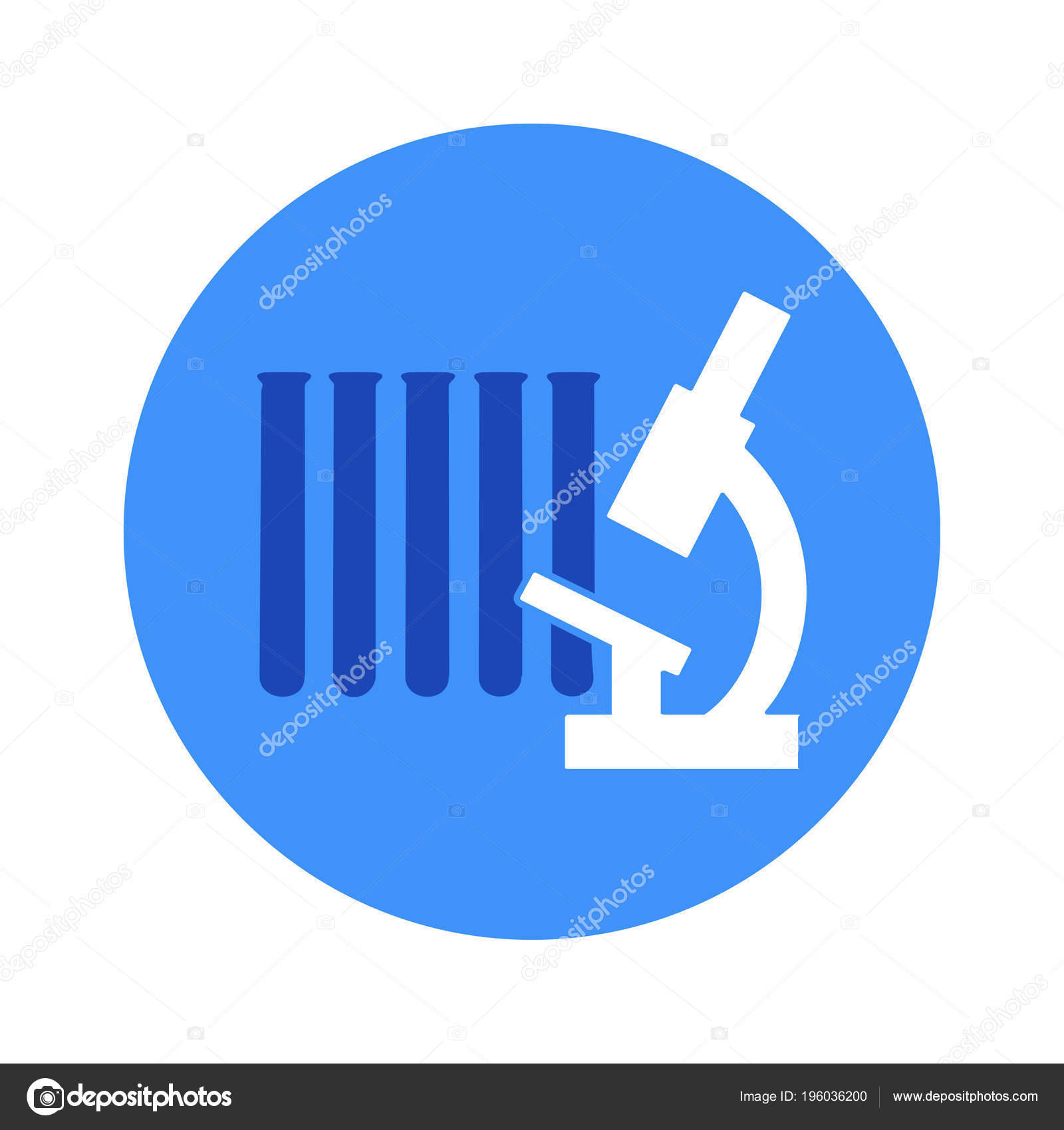 Vector chemical lab test tube and microscope icon — Stock Vector ...