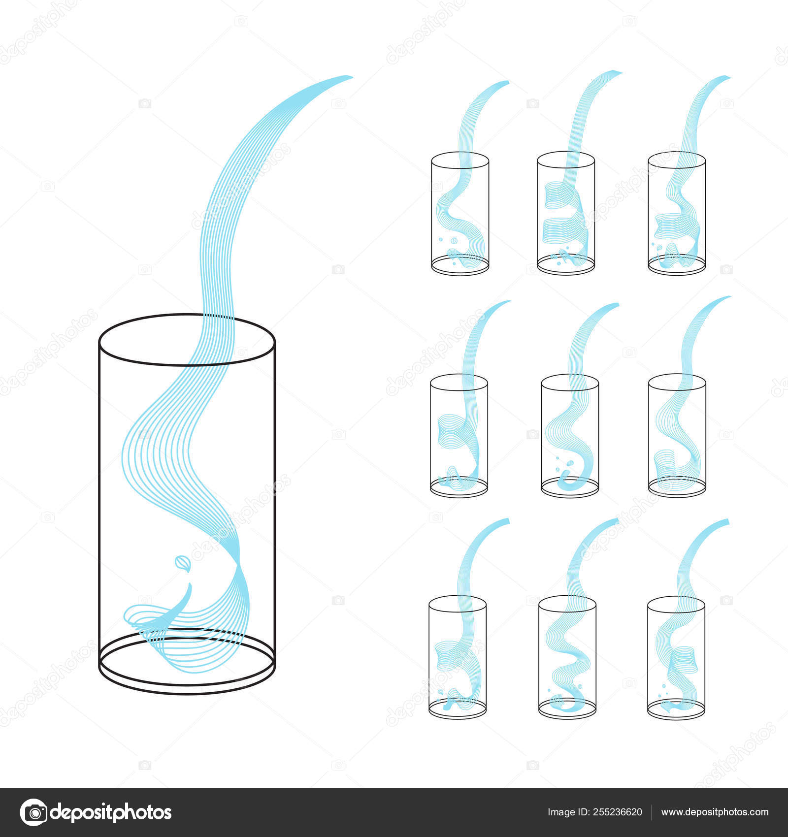 Vector water splash pour in glass set Stock Vector Image by ©Pikovit ...
