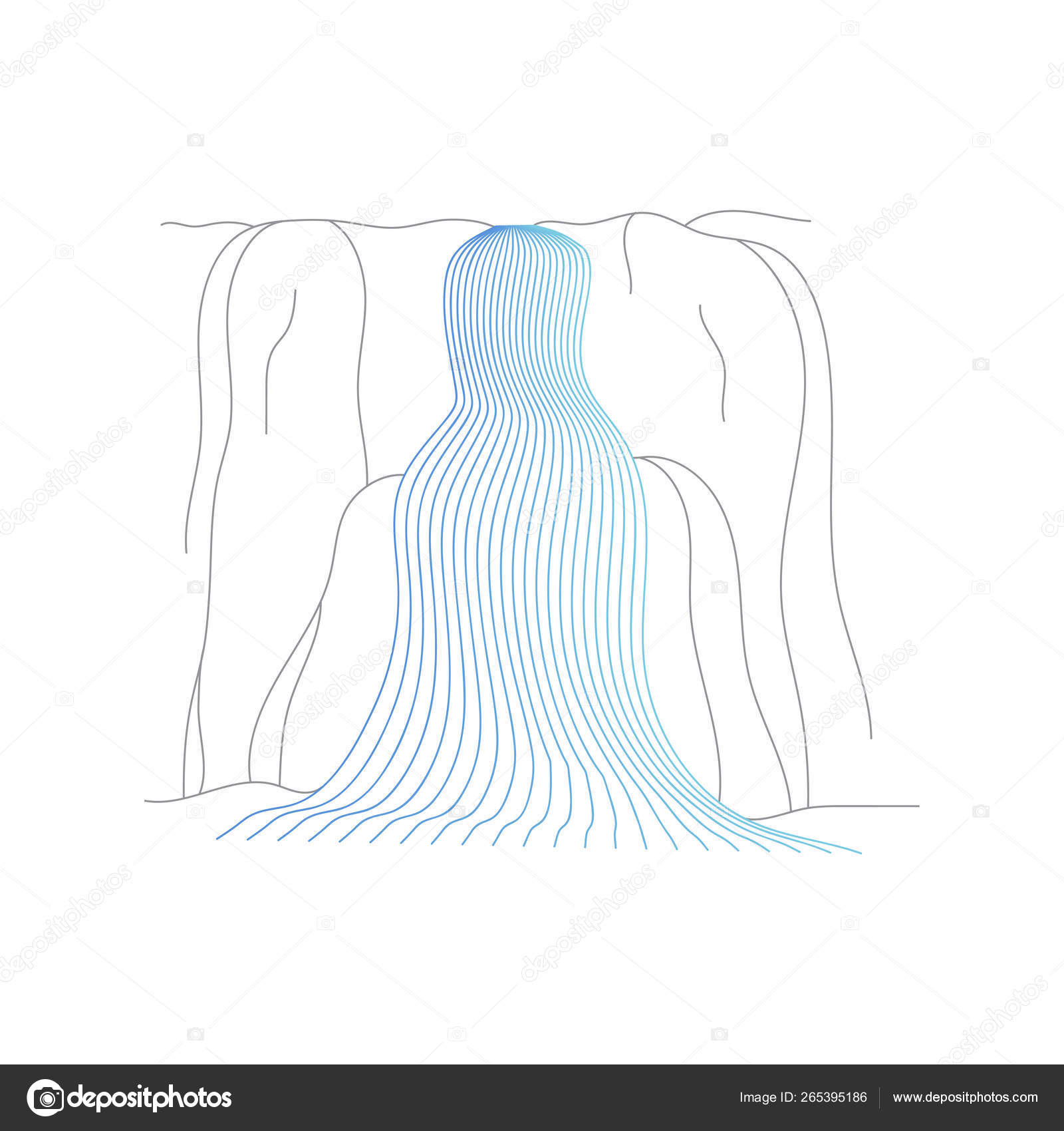 Vector illustration of waterfall cascade Stock Vector by ©Pikovit 265395186