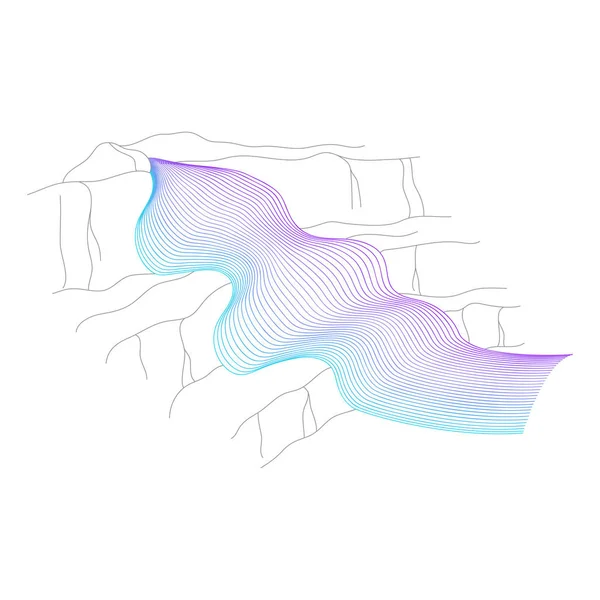 Vector illustration of waterfall cascade Stock Vector by ©Pikovit 265395186