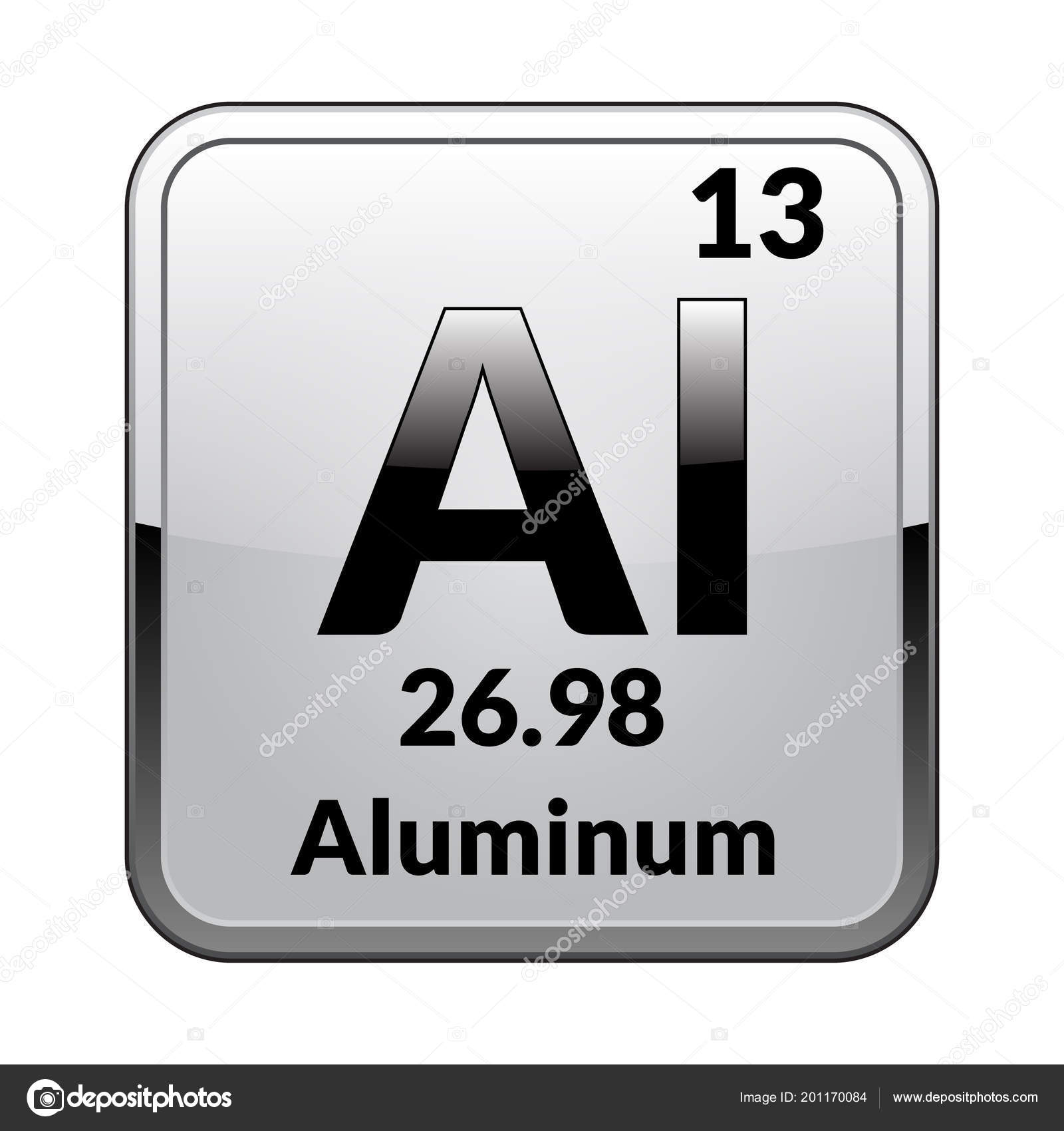 Símbolo Aluminio Elemento Químico Tabla Periódica Sobre Fondo Blanco ...