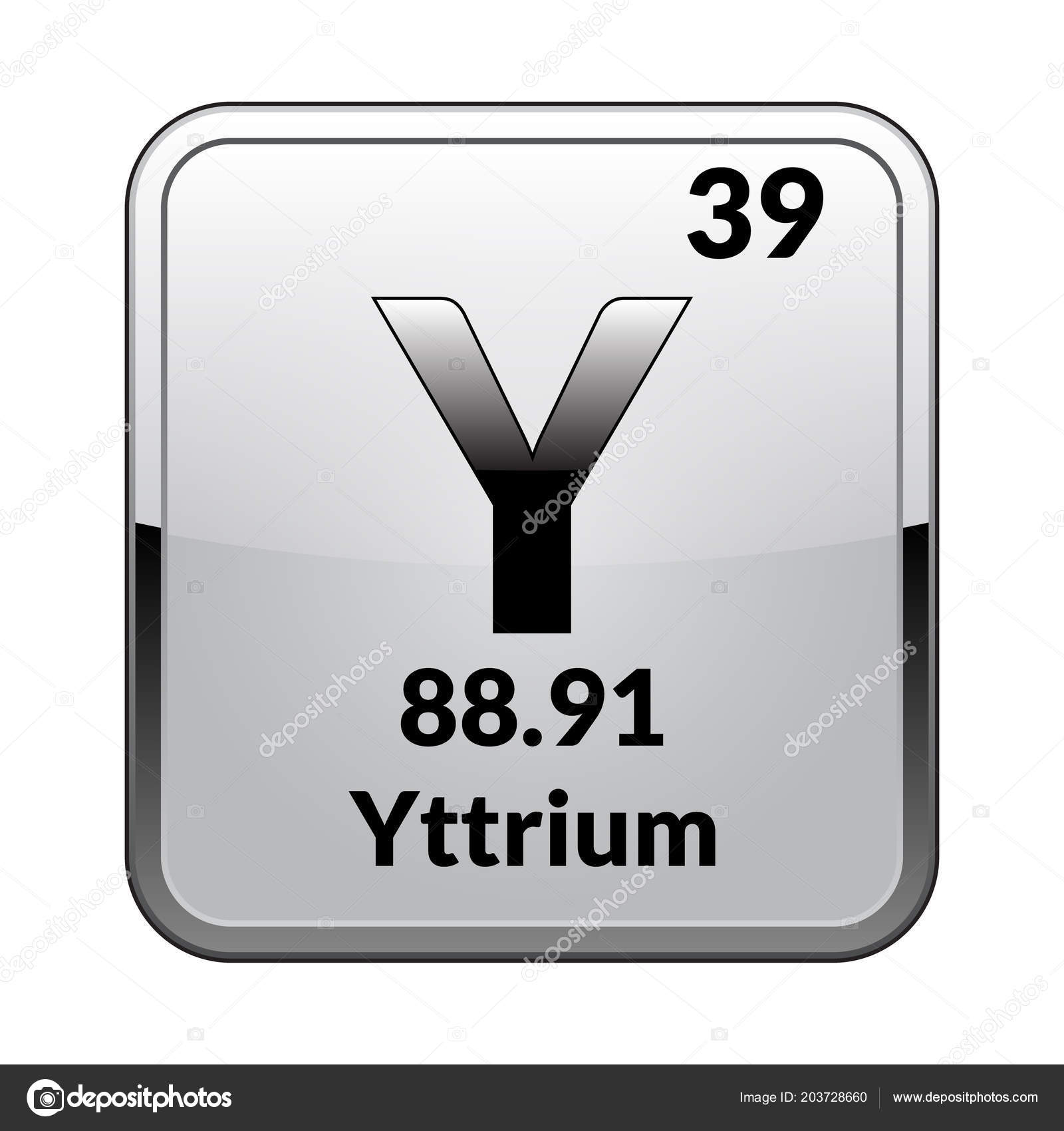 Símbolo Itrio Elemento Químico Tabla Periódica Sobre Fondo Blanco ...
