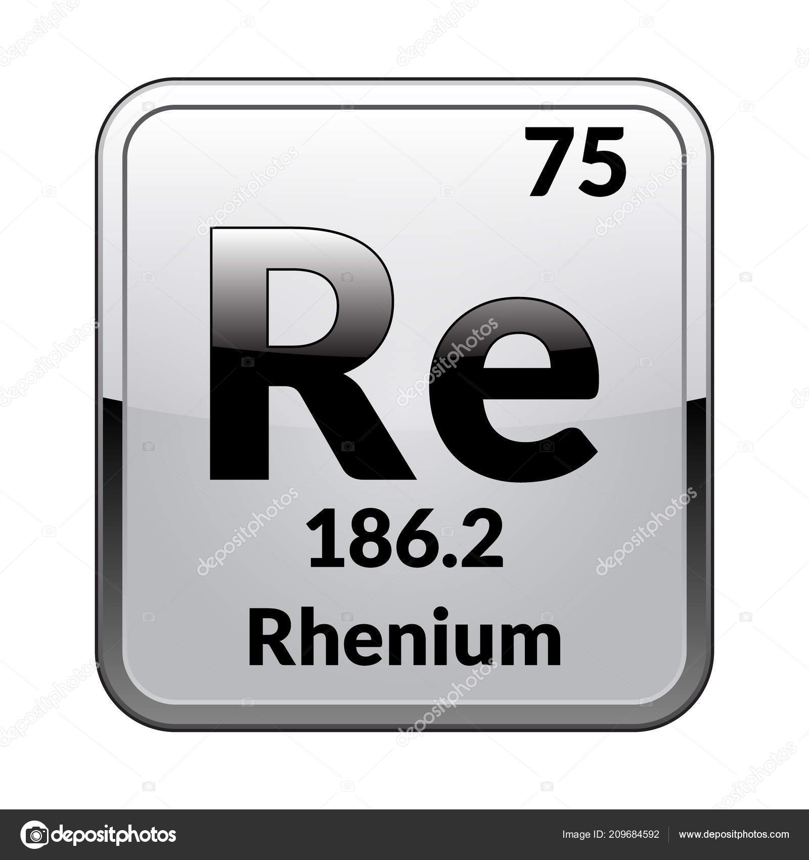 Rhenium Symbol Chemical Element Periodic Table Glossy White Background ... Rhenium Symbol Chemical Element Periodic Table Glossy White Background ...