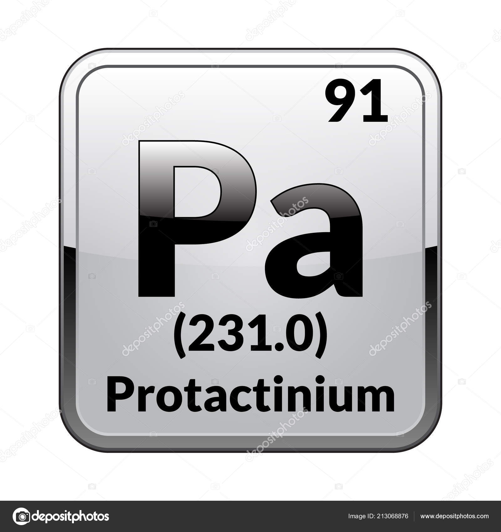 Protactinium Symbol Chemical Element Periodic Table Glossy White ...