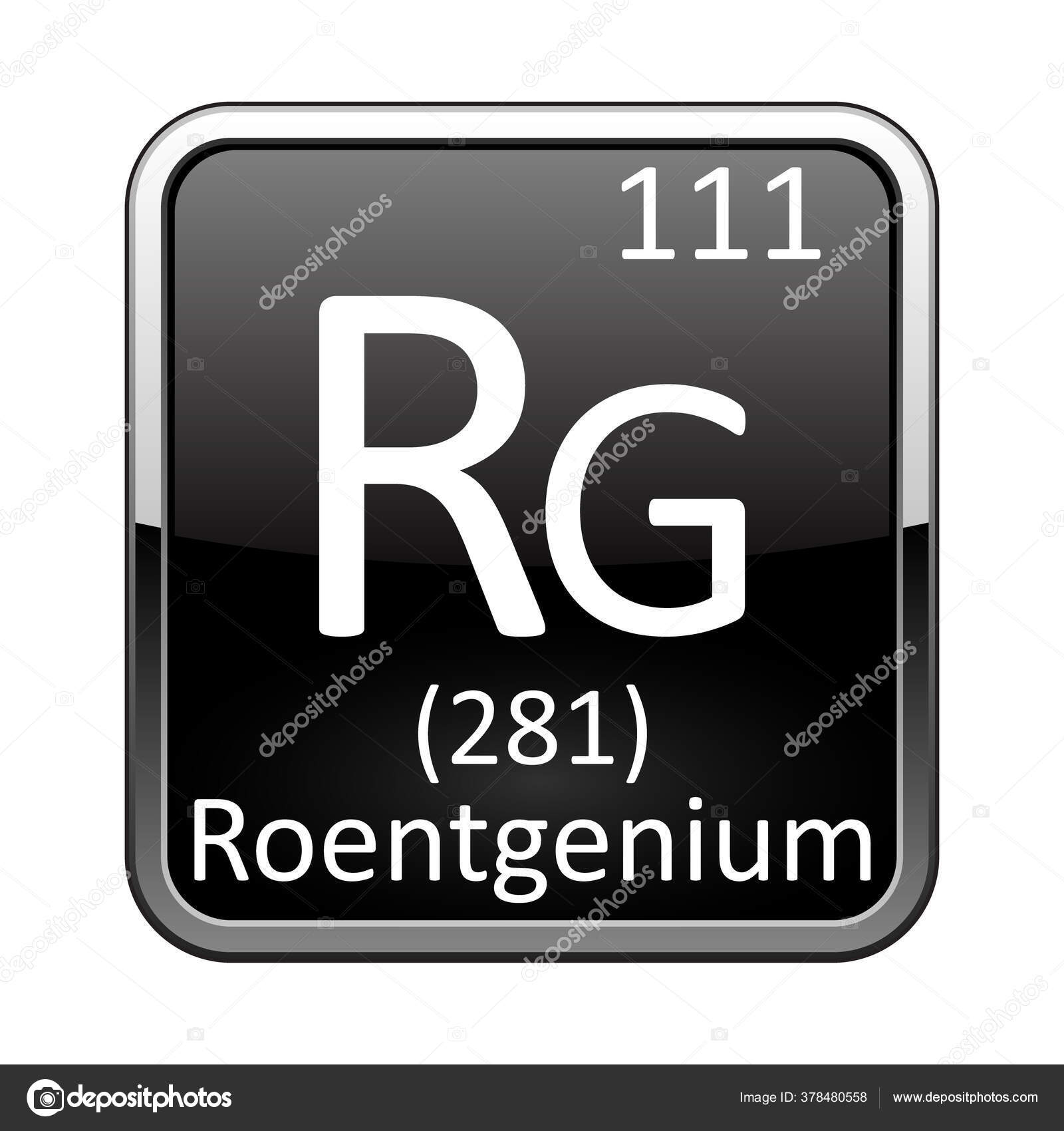 Roentgenium Symbol Chemical Element Periodic Table Glossy Black ...