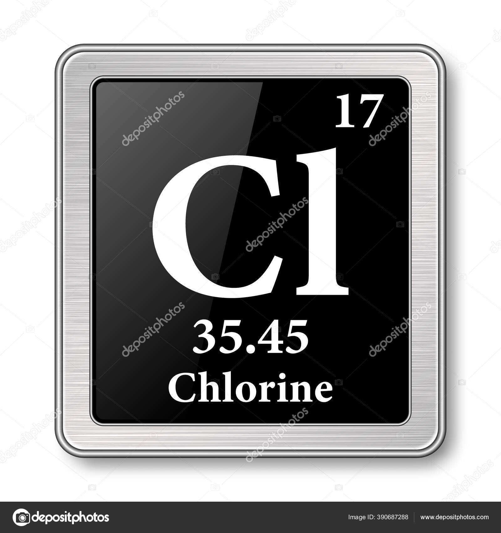 Symbole Du Chlore Symbole CL. Élément Chimique De Chlore Avec