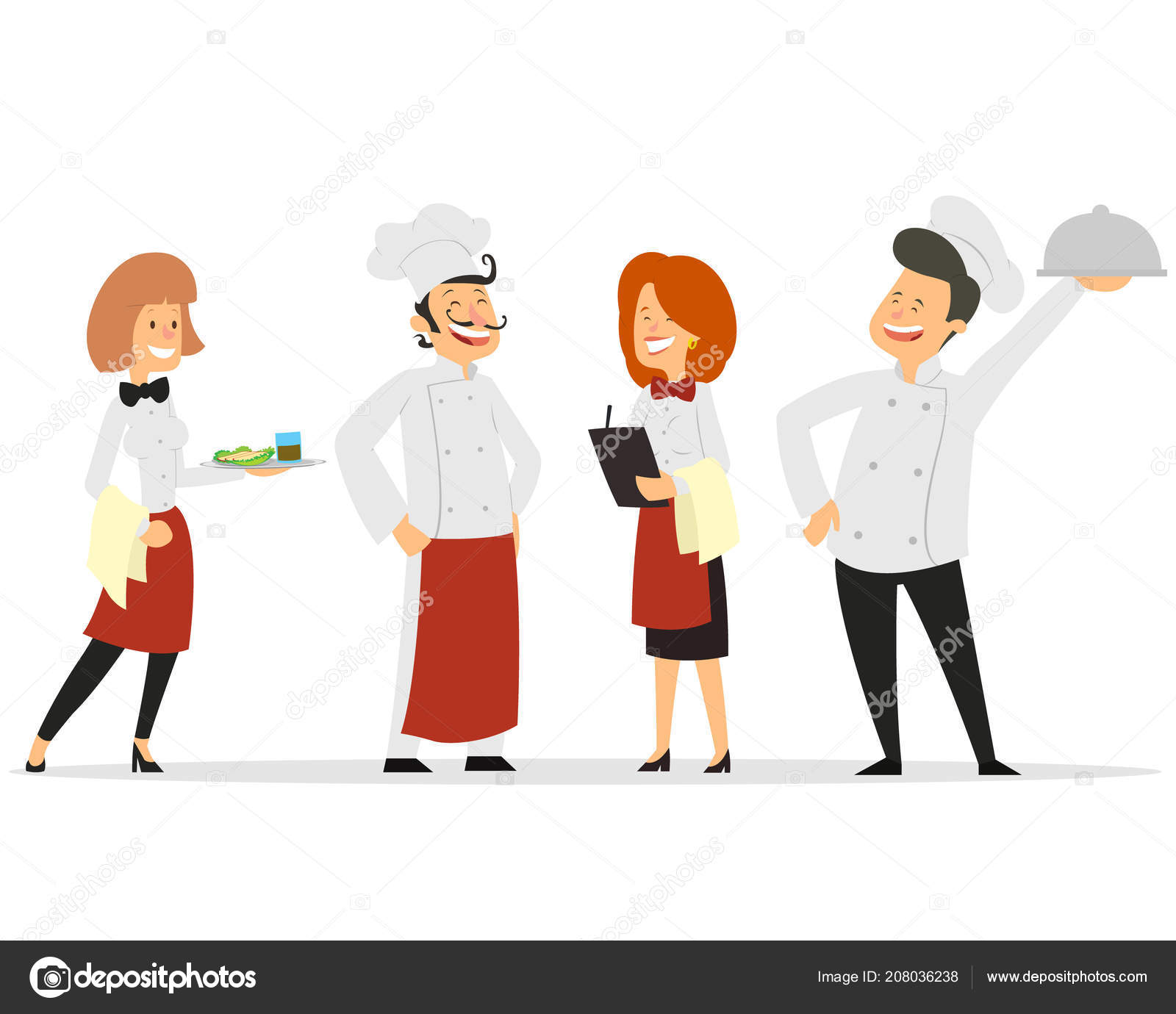 Restaurant staff characters design. Stock Vector by ©trokerrr 208036238