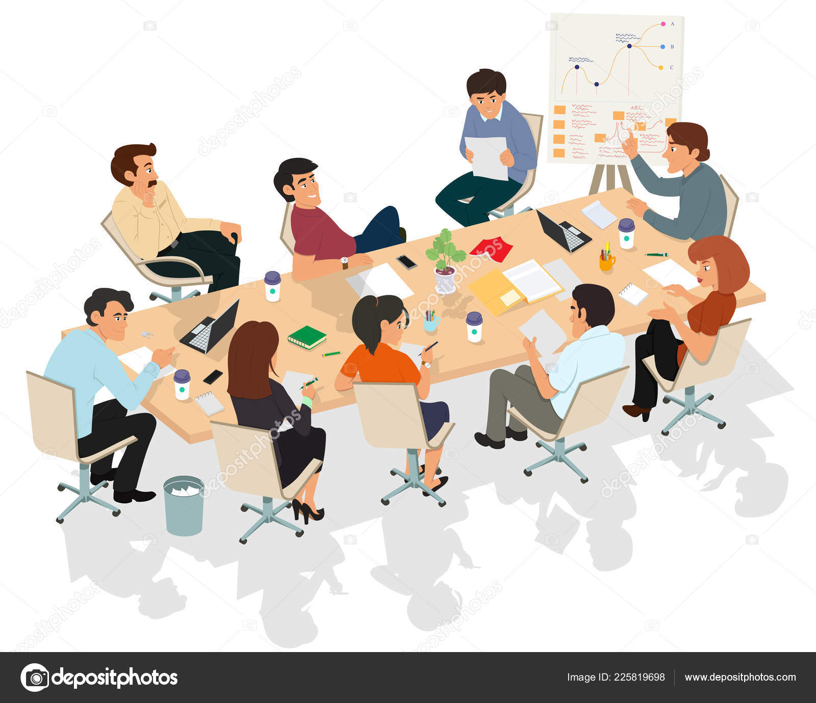 Reunión Negocios Presentación Del Proyecto Hombre Habla Ante Sus ...