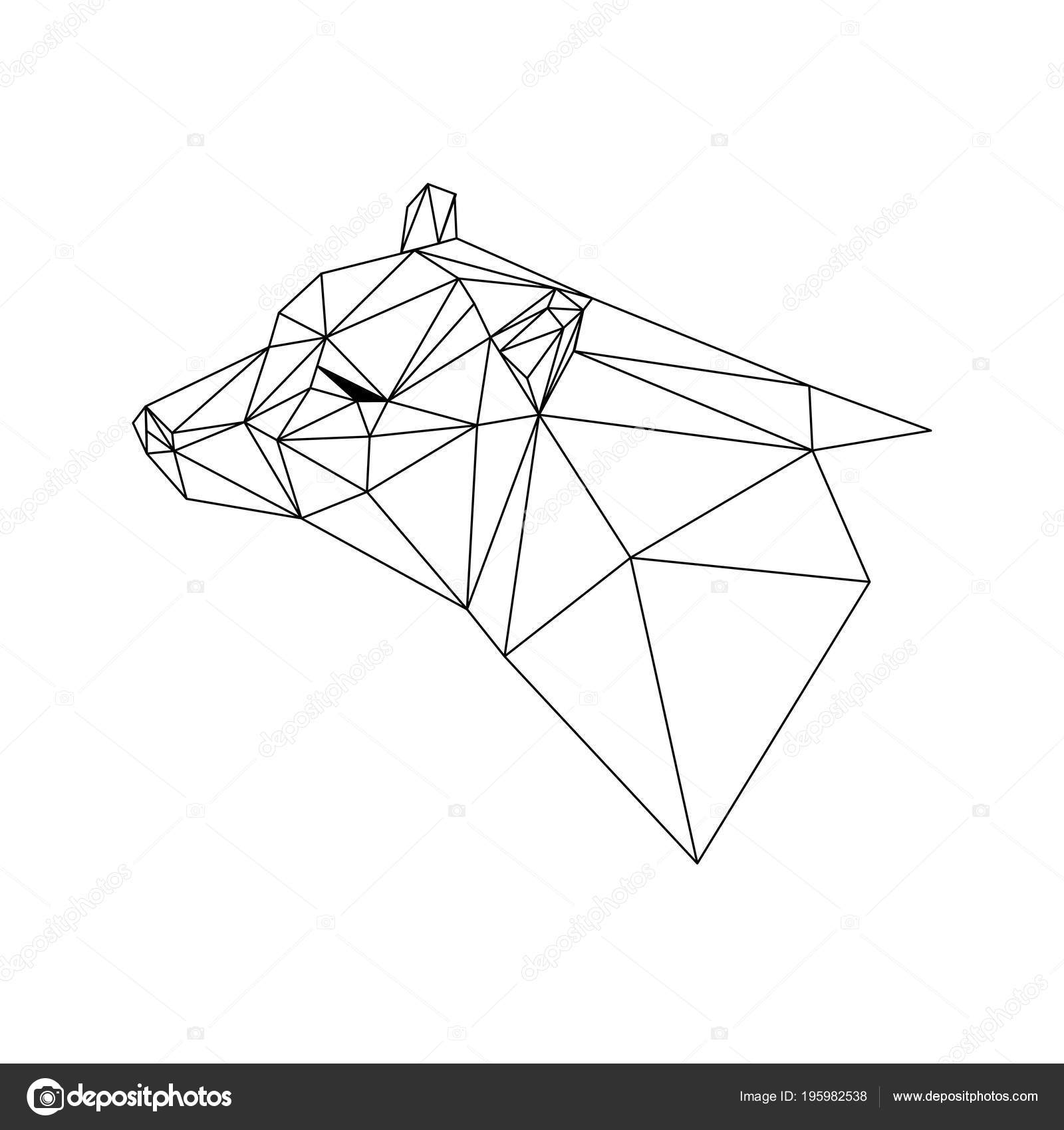 Geometric Low Poly Bear Banner Abstract Outline Polygonal Animal ...