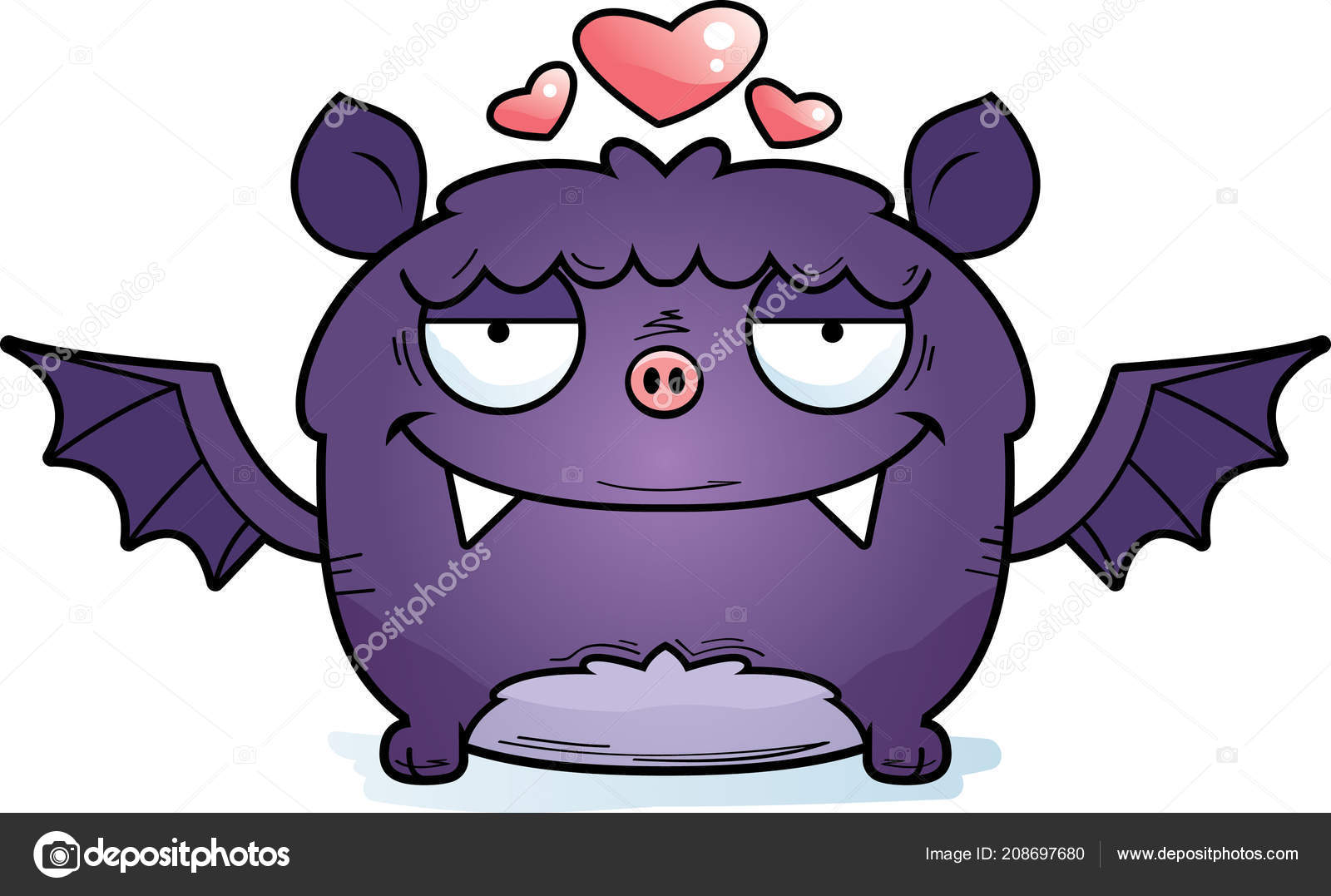 Cartoon Illustration Bat Love Stock Vector by ©cthoman 208697680