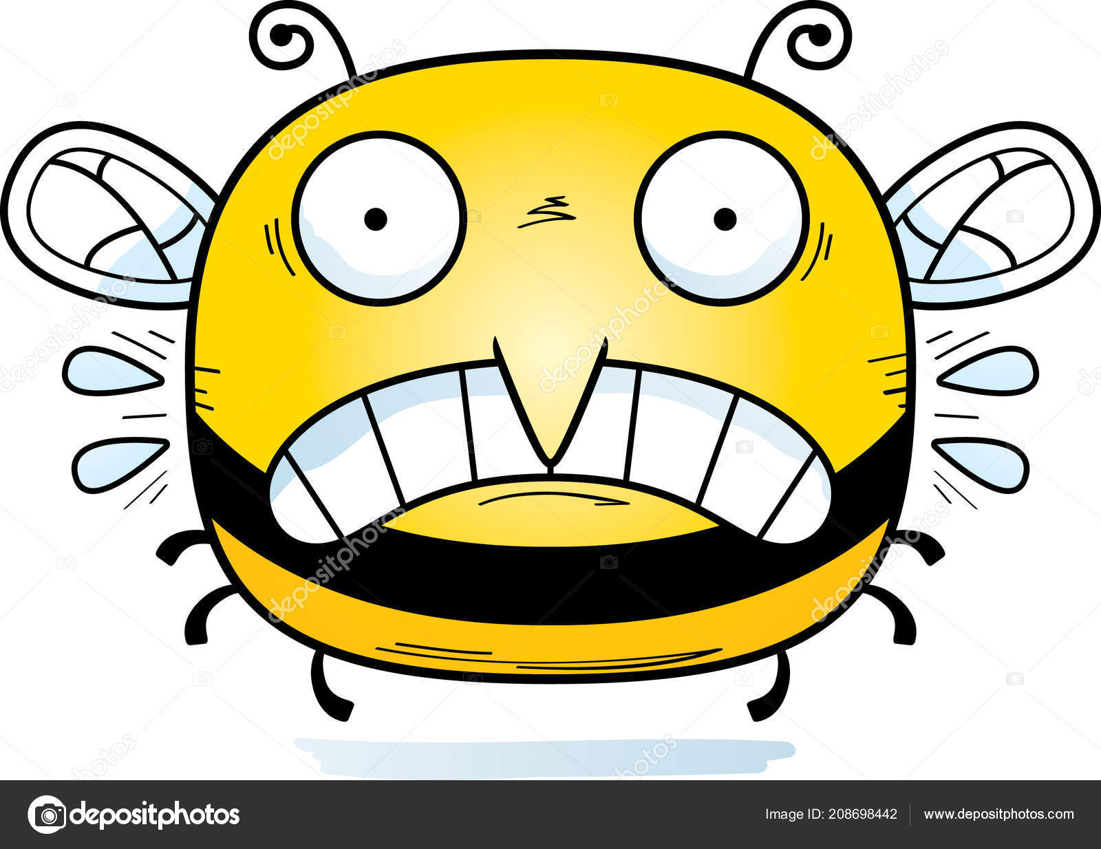 Cartoon Illustration Bee Looking Scared Stock Vector by ©cthoman 208698442