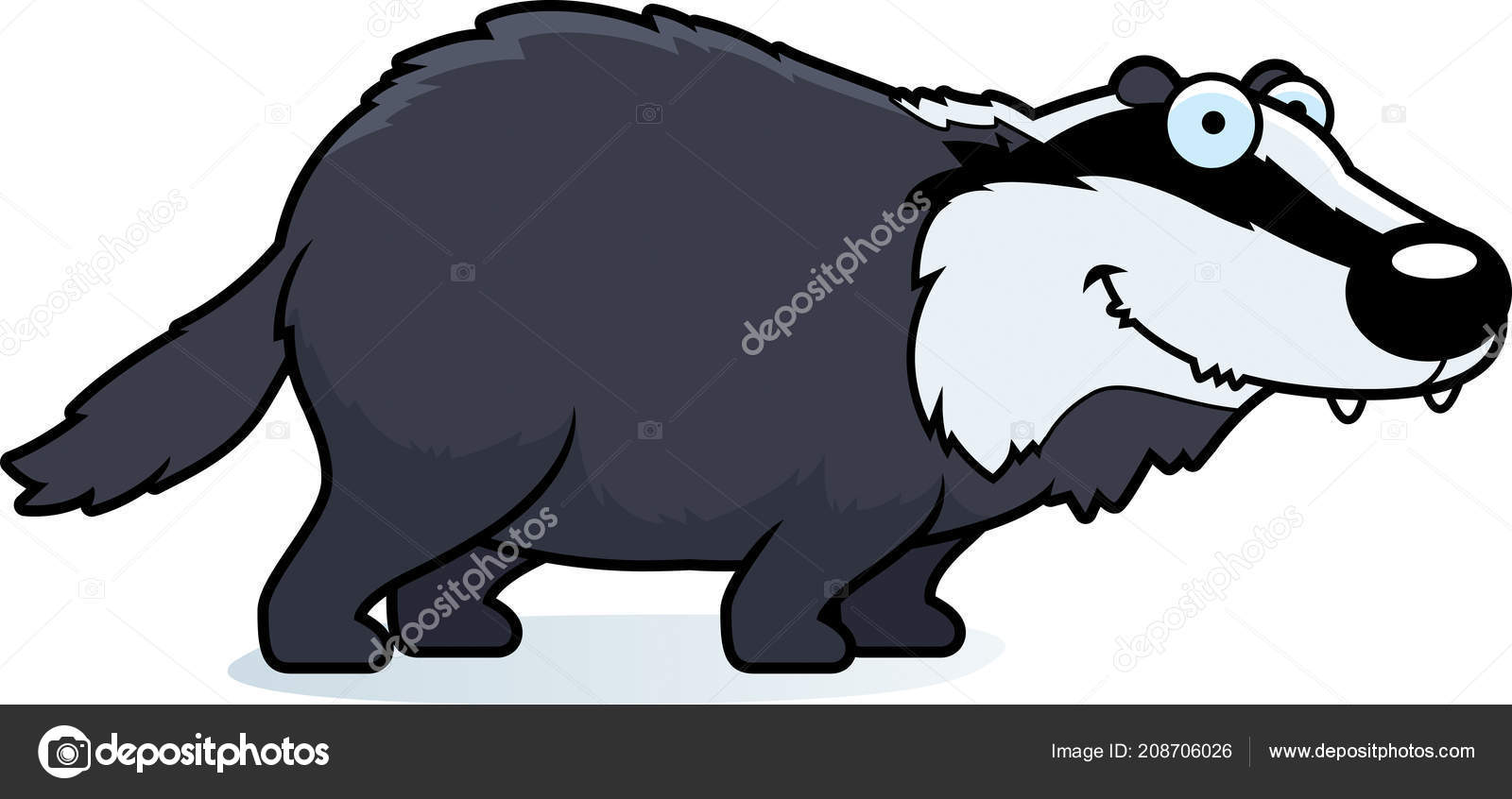 Cartoon Illustration Badger Smiling Standing Stock Vector by ©cthoman ...