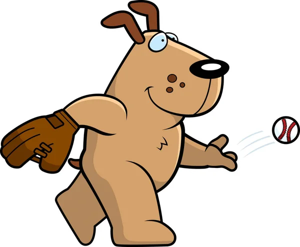 A cartoon illustration of a dog tossing a baseball. - Stock Image ...